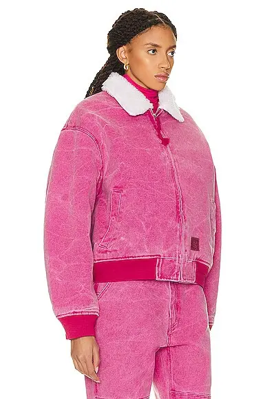 Acne Studios Bomber Jacket In Fuchsia - Fuchsia Pink | Editorialist